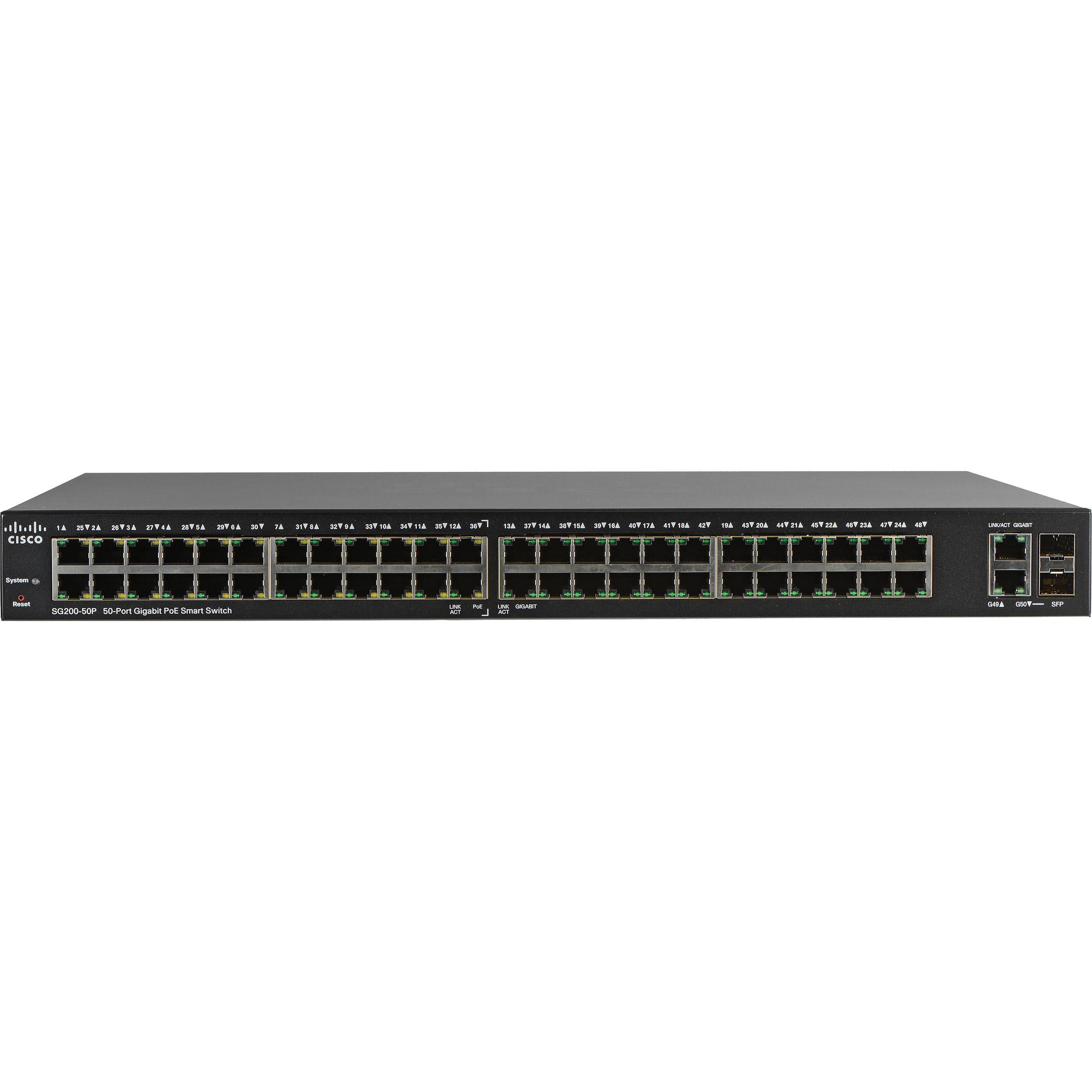 Cisco SG200-50P 50-Port Gigabit PoE Smart Switch (SLM2048PT-EU)