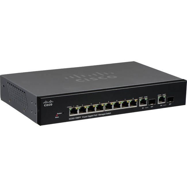 Cisco SG300-10MPP 10-Port Gigabit Max PoE+ Managed Switch (SG300-10MPP ...
